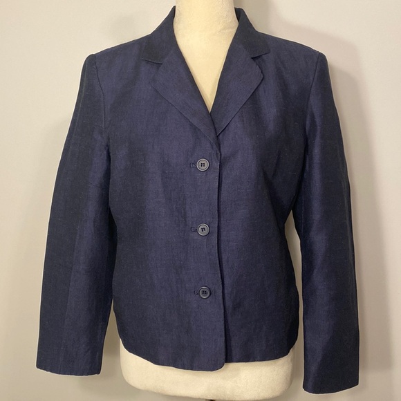 Laura Scott | Jackets & Coats | Laura Scott Linen Blend Navy Blazer ...